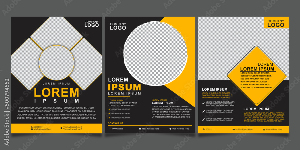black and yellow flyer template. A4 size modern business for corporate ...
