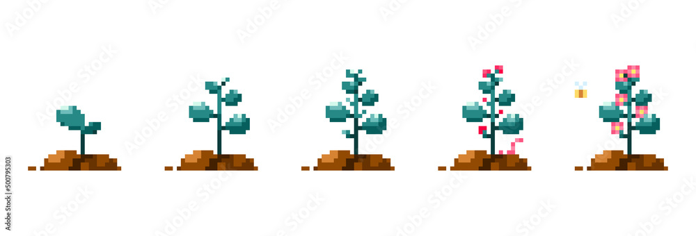 Photo & Art Print Pixel art plat growth stages, Takoyaki Shop
