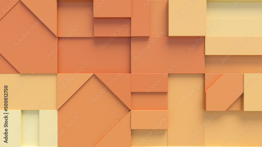 Orange and Yellow 3D Shapes arranged to create an abstract Business ...
