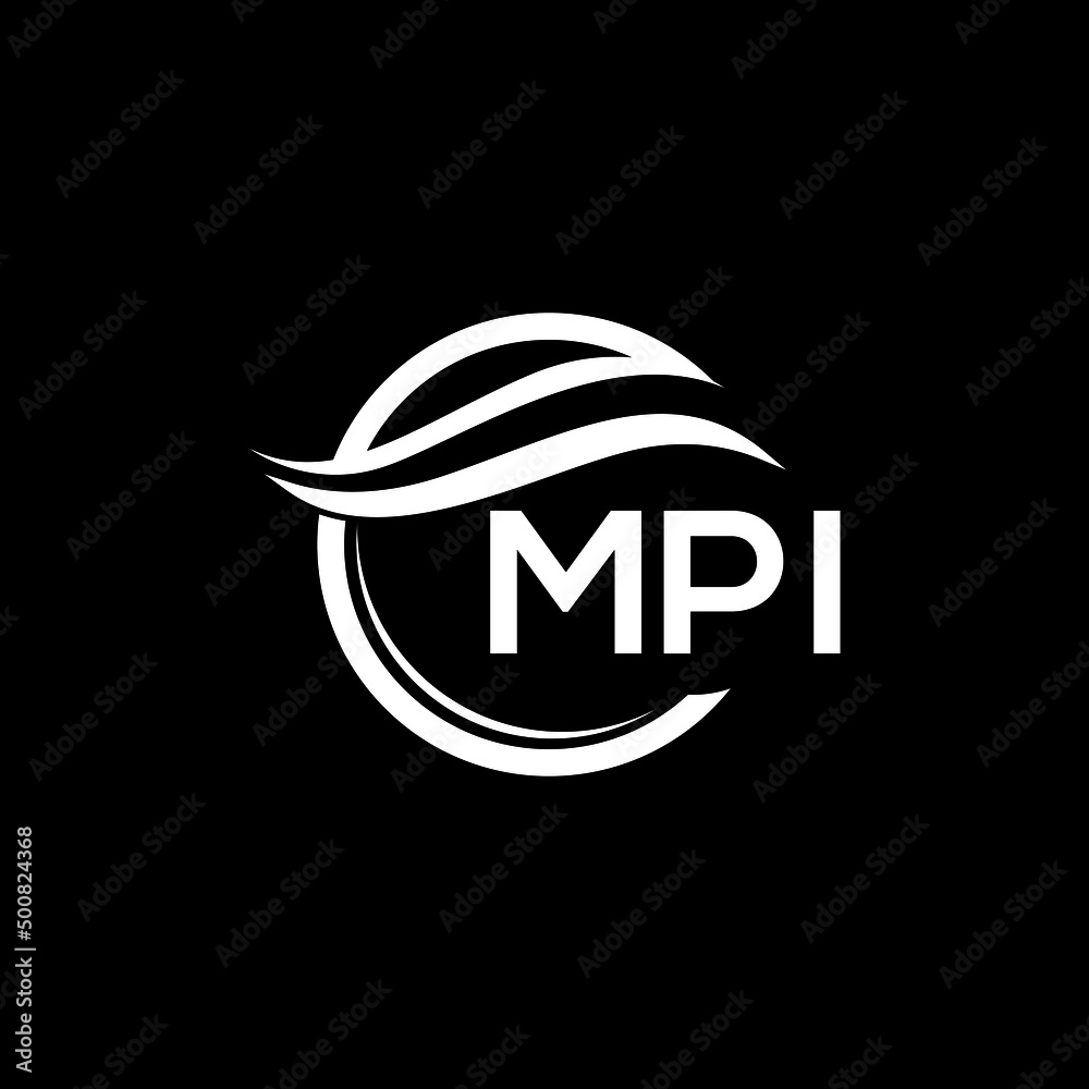 MPI letter logo design on black background. MPI creative initials ...