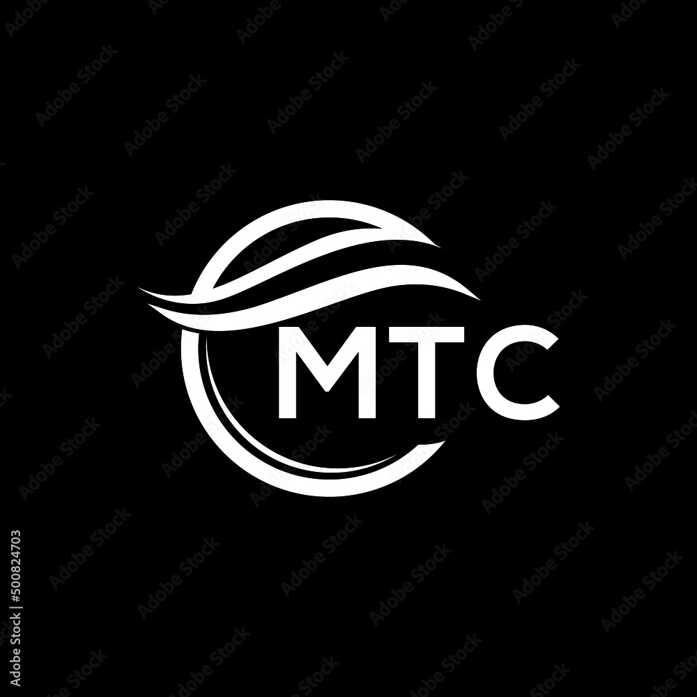 MTC letter logo design on black background. MTC creative initials ...