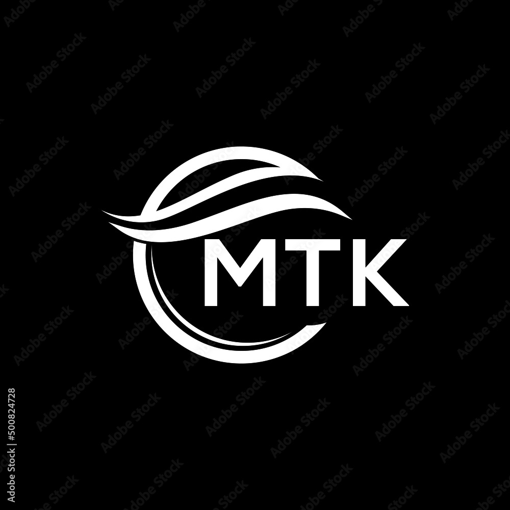 MTK letter logo design on black background. MTK creative initials ...