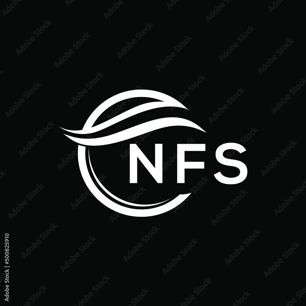 NFS letter logo design on black background. NFS creative initials ...