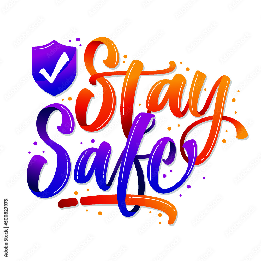 stay safe lettering background Stock Vector | Adobe Stock