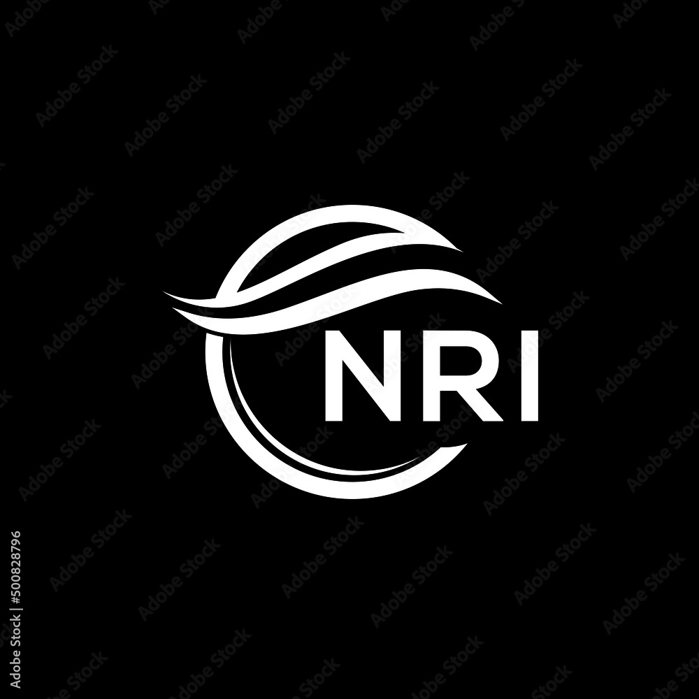 NRI letter logo design on black background. NRI creative initials ...