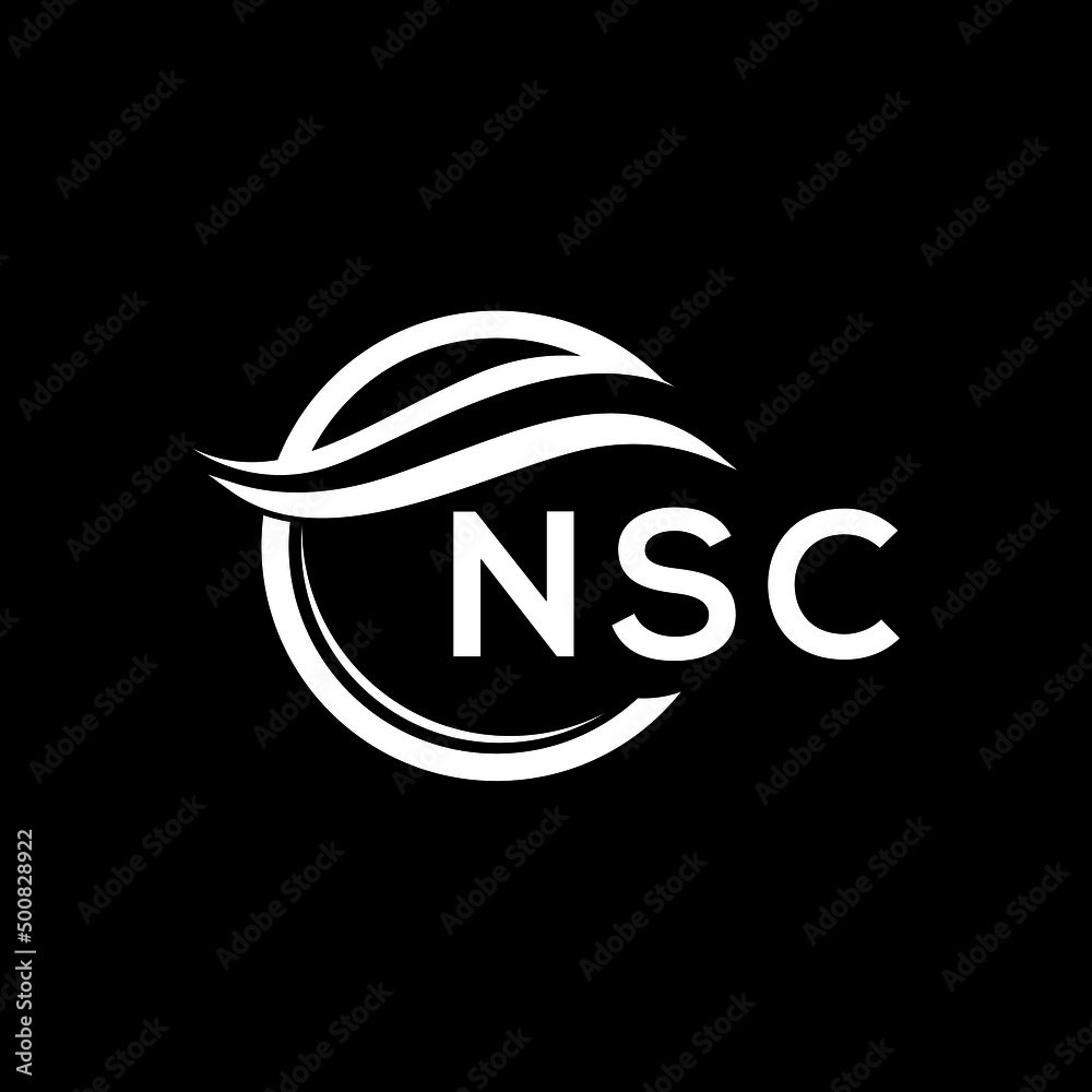 NSC letter logo design on black background. NSC creative initials ...