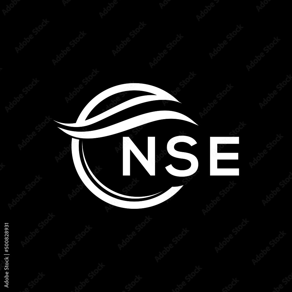 NSE letter logo design on black background. NSE creative initials ...