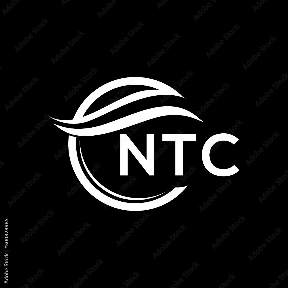 NTC letter logo design on black background. NTC creative initials ...
