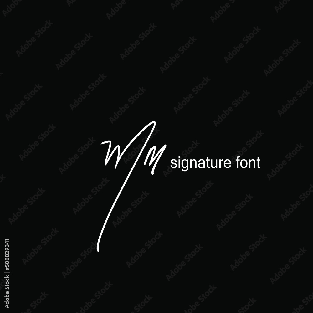 Initial Letter mm Logo - Handwritten Signature Logo Stock Vector ...