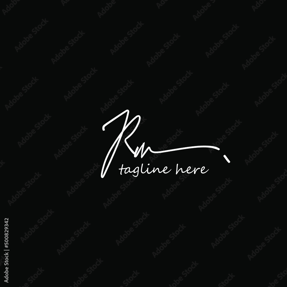 Initial Letter Rm Logo - Handwritten Signature Logo Stock Vector ...
