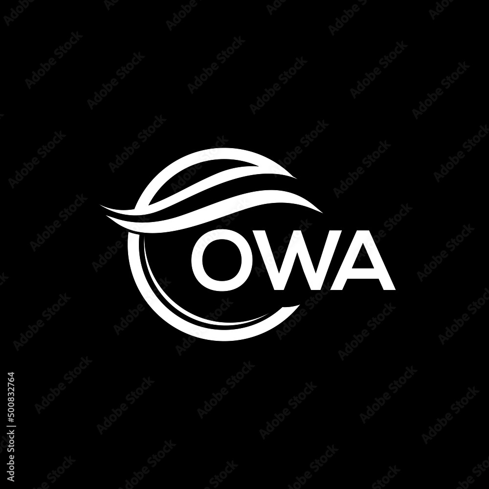 OWA letter logo design on black background. OWA creative initials ...