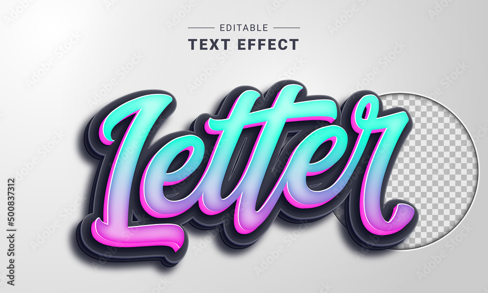 Editable Modern Lettering Text Effect Stock Vector | Adobe Stock