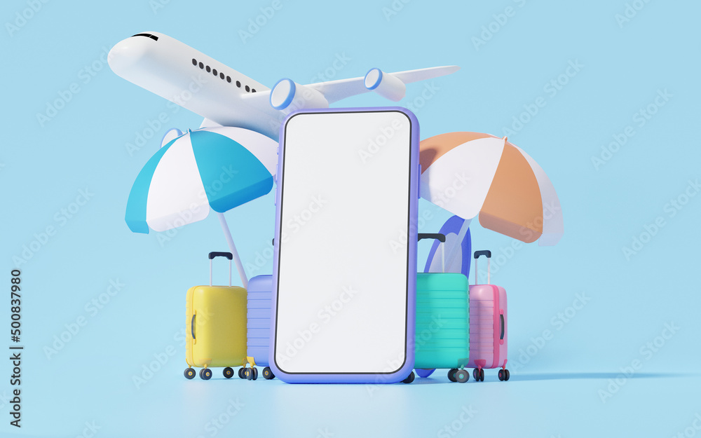 Cartoon minimal. travel online booking service on smartphone Tourism ...