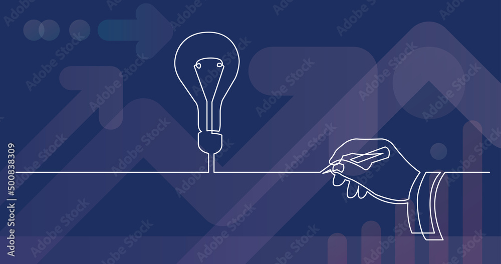 continuous line drawing of hand drawing a line Stock Vector | Adobe Stock