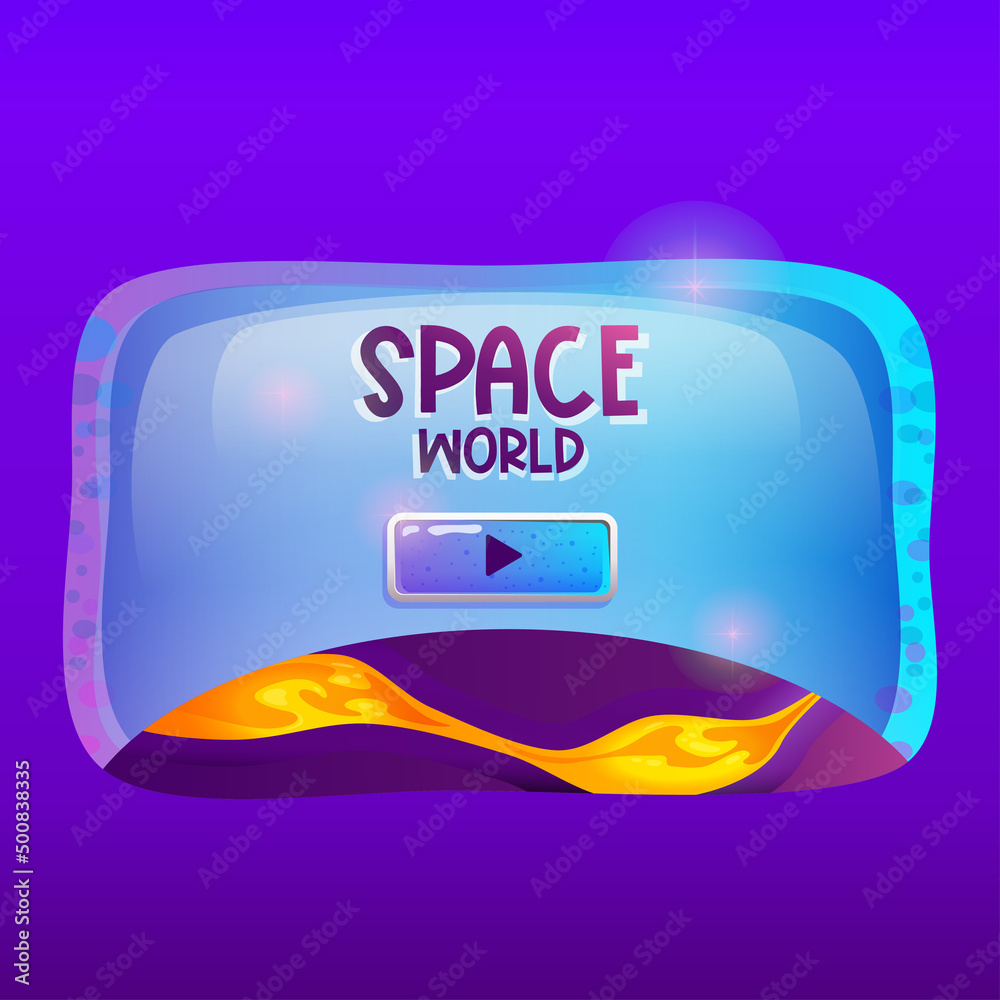 Space game ui frame for mobile interface design in cartoon style ...