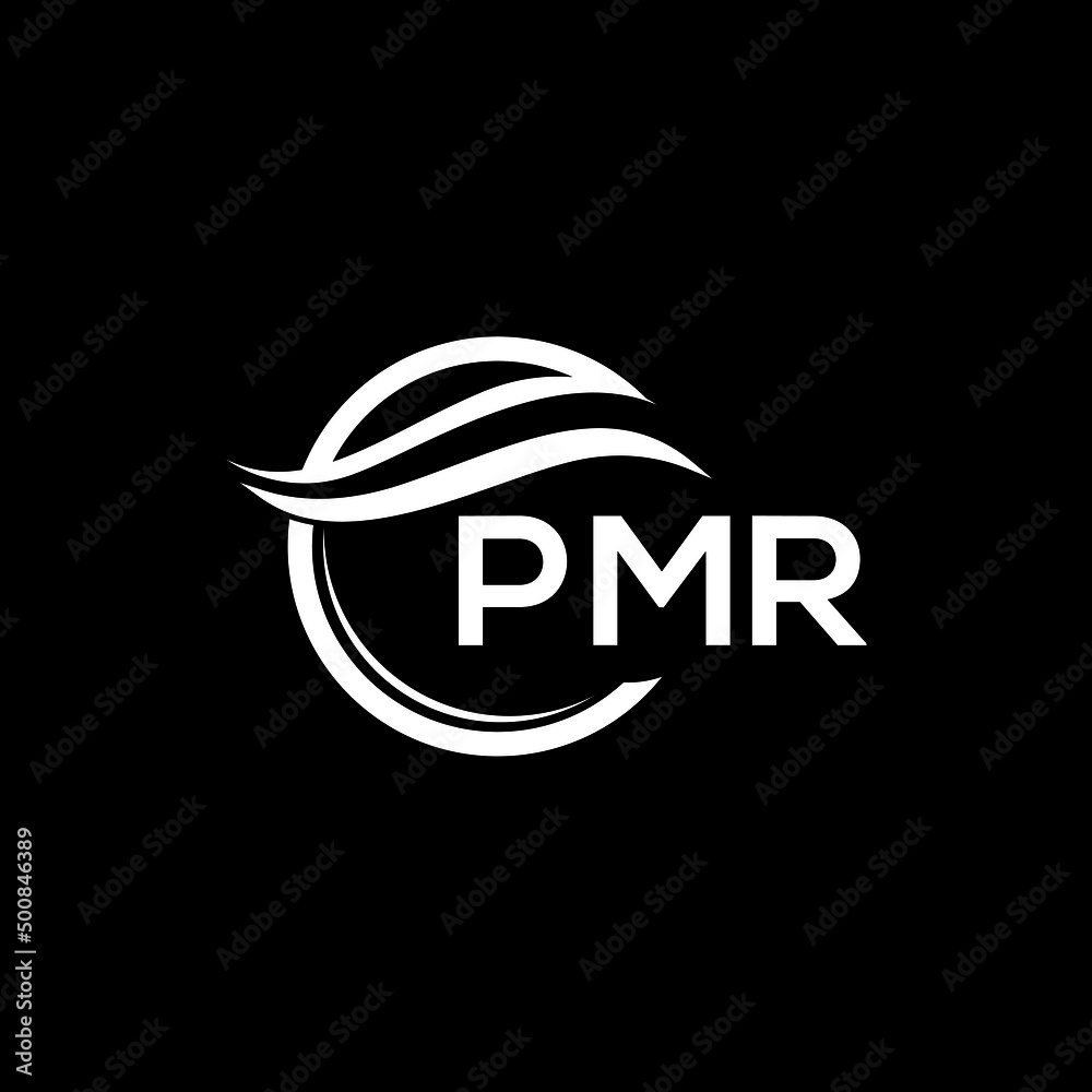 PMR letter logo design on black background. PMR creative initials ...