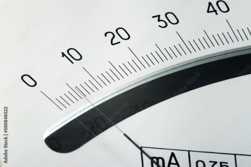 scale with an arrow on a white background. Device for measuring the ...