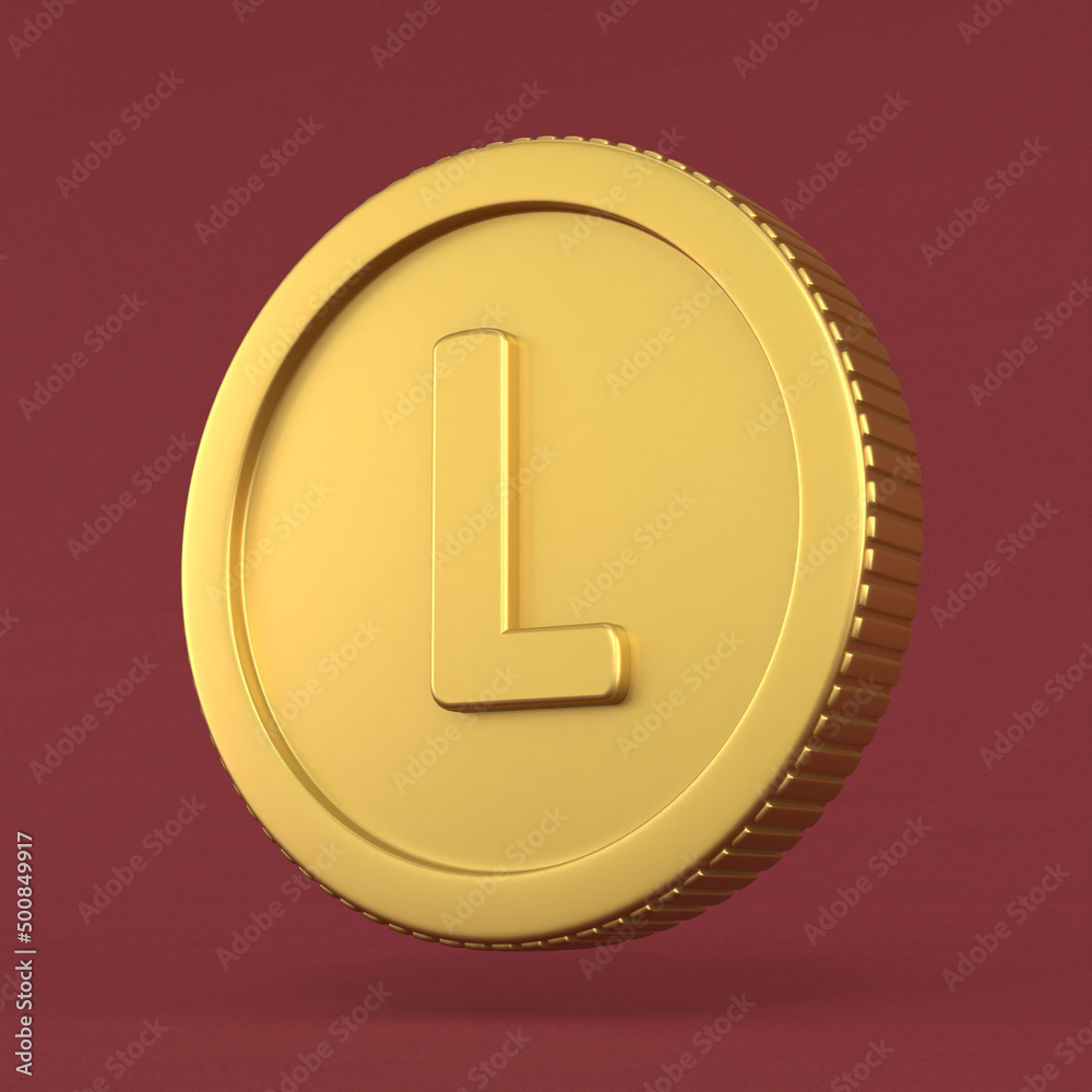Honduran Lempira Currency Symbol on Gold Coin 3D Render Illustration ...