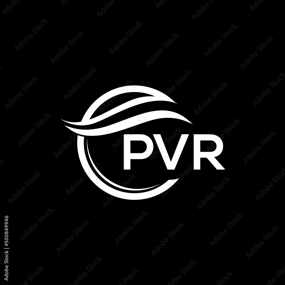 PVR letter logo design on black background. PVR creative initials ...