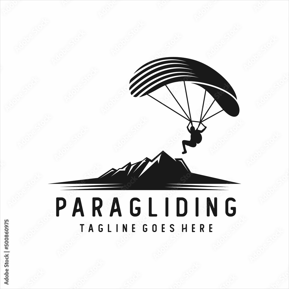 High Adventure Paragliding logo design inspiration. Paragliding logo ...