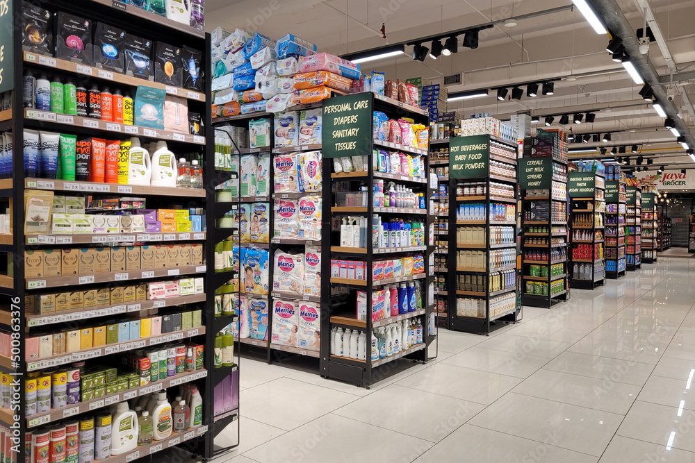 SELANGOR, MALAYSIA - 28 FEB 2022: Modern interior view of Jaya Grocer ...