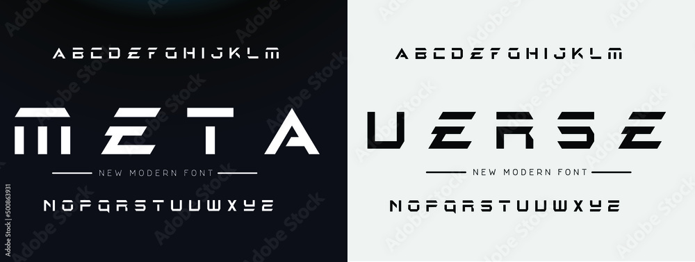 METAVERSE FONT Minimal urban font. Typography with dot regular and ...