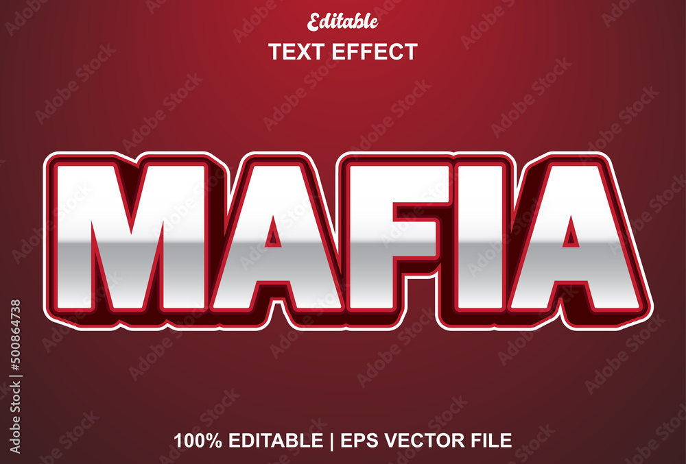 mafia text effect in red Stock Vector | Adobe Stock