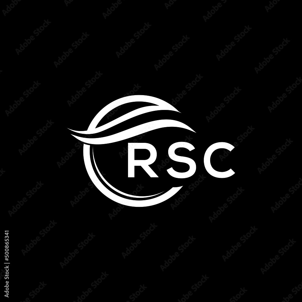 RSC letter logo design on black background. RSC creative initials ...
