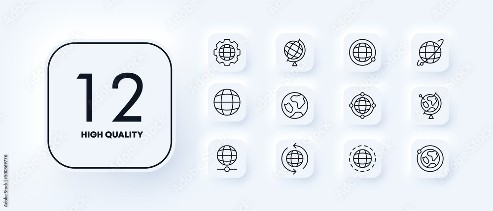 Communication icons set. Internet. Satellite connection. around the ...