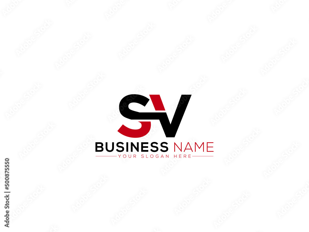 Simple SV Logo Image, Letter Sv vs Logo Icon Vector For all kind of use ...