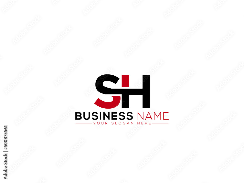 Simple SH Logo Image, Letter Sh hs Logo Icon Vector For all kind of use ...
