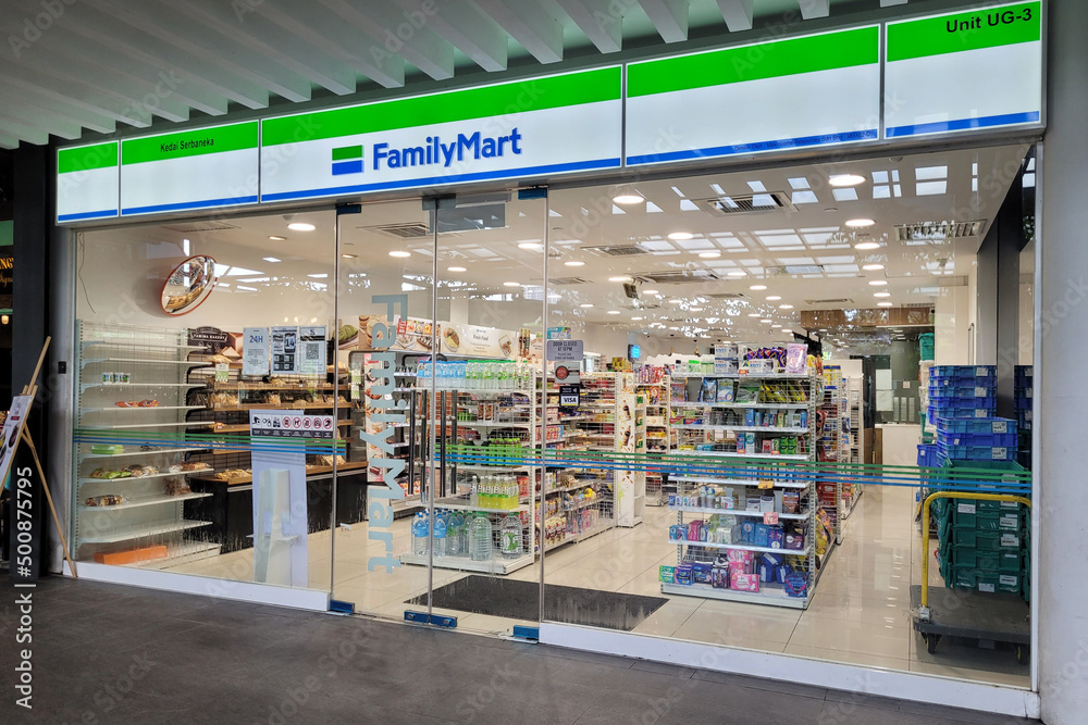 BANGSAR, MALAYSIA - 26 FEB 2022: Store front view of Familymart ...