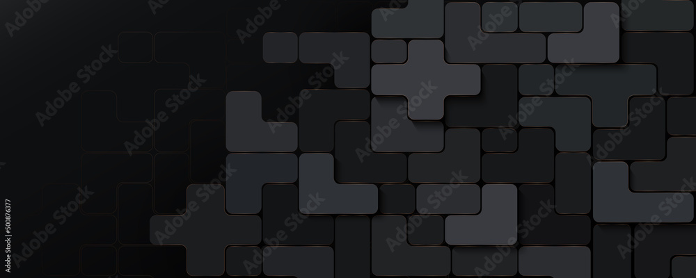 Luxury black abstract dimension background with gold lines. Modern ...