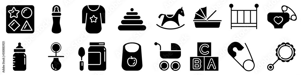 Baby icon vector set. child illustration sign collection. Kids symbol ...
