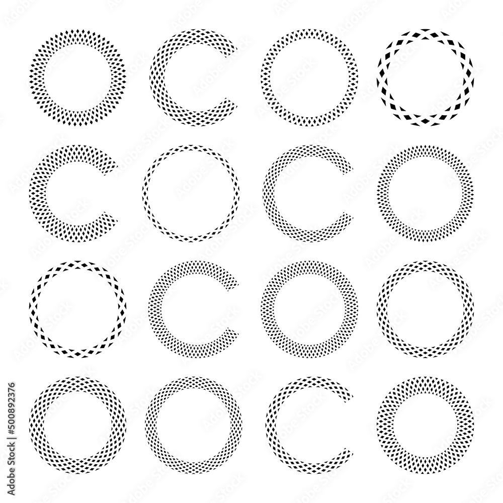 Circle patterns. Letters C and O. Elements for design. vector de Stock ...