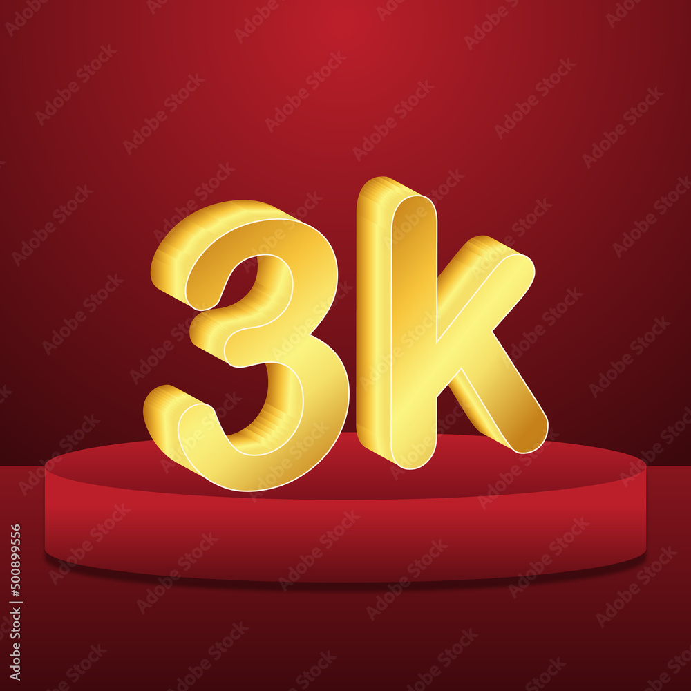3k social media network followers celebration Stock Vector | Adobe Stock