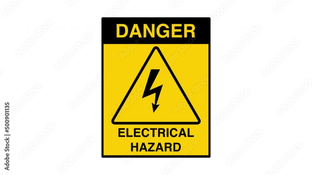Danger Electrical Hazard Symbol Sign Animation on White Background and ...