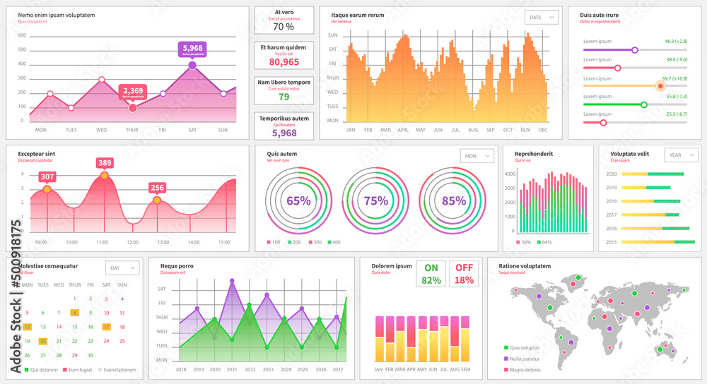 Infographic chart vector template. Annual statistics curve graph design ...
