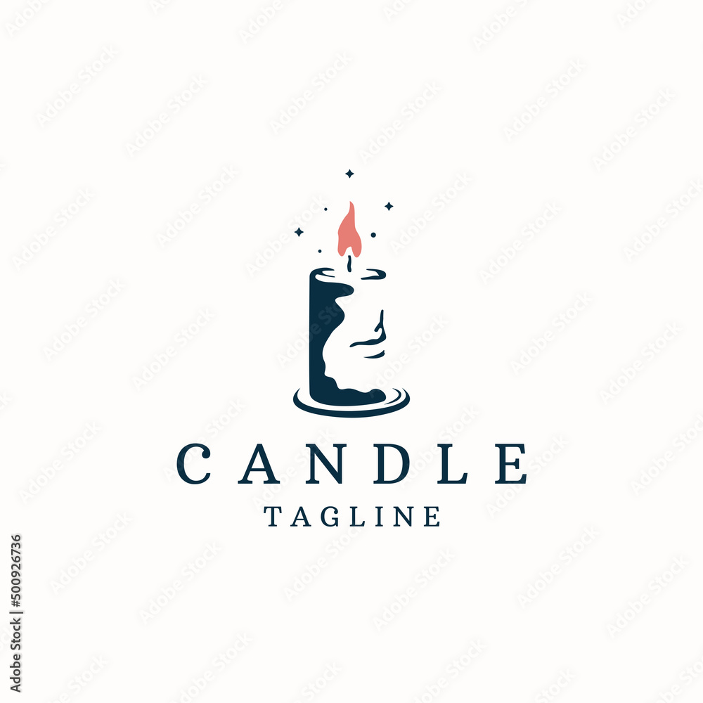 Candle light logo icon design template flat vector Stock Vector | Adobe ...