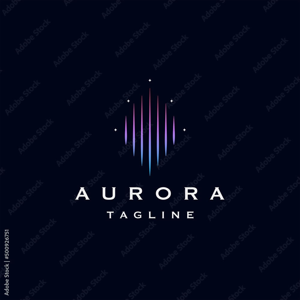 Aurora logo icon design template flat vector Stock Vector | Adobe Stock