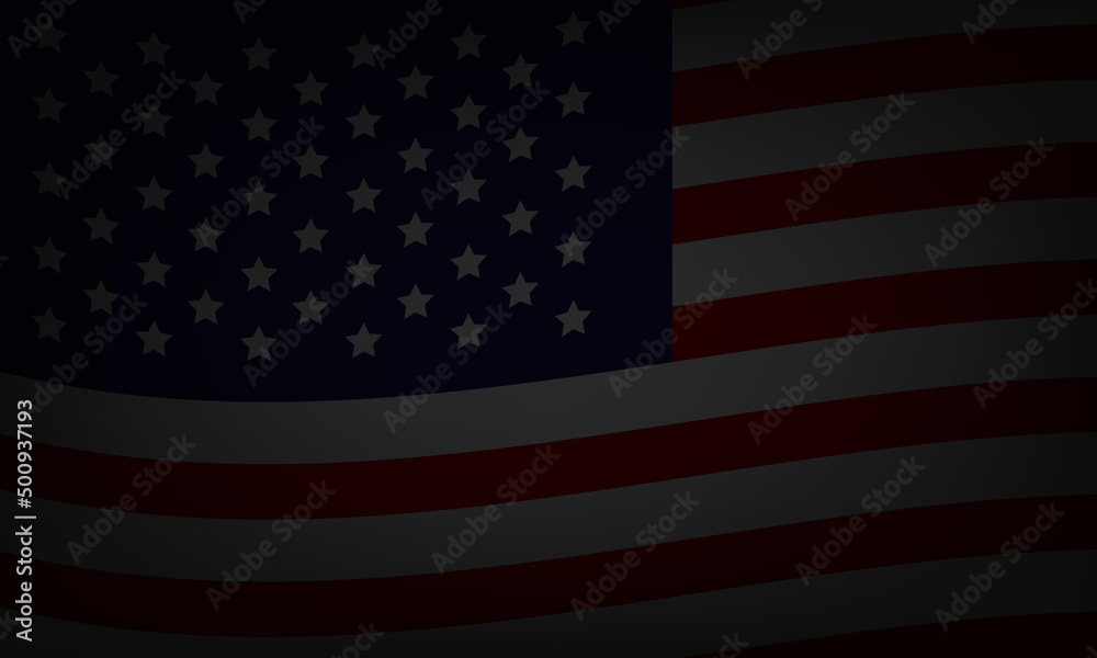 USA flag in dark colors background image. Stock vector Stock Vector ...