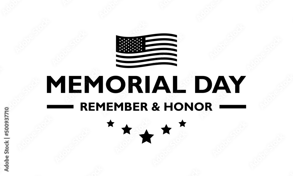 USA Memorial Day logo black on a transparent background. Stock vector ...