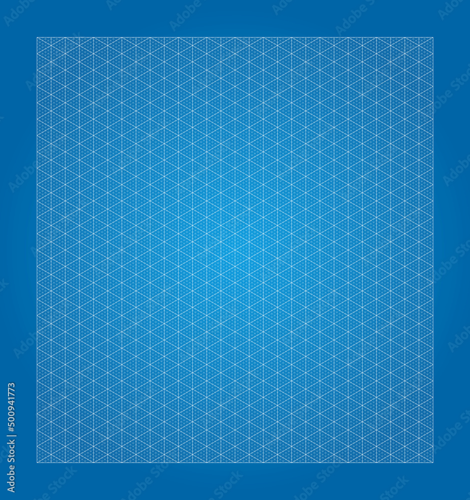 Vector illustration isometric grid graph paper background. Triangle ...