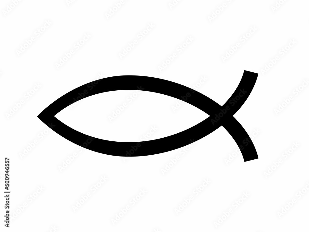 The symbol of Christianity is a fish. Christian symbol, religious ...
