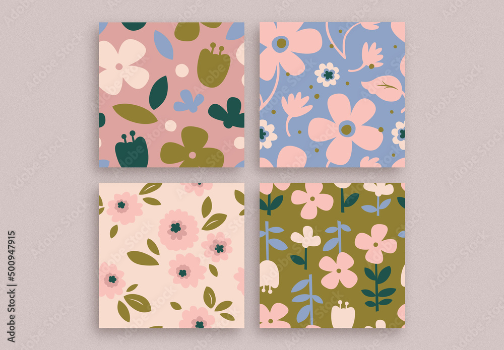 Floral Pattern Set Stock Template | Adobe Stock