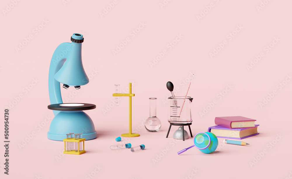 3d science experiment kit with microscope, globe, magnifying, beaker ...