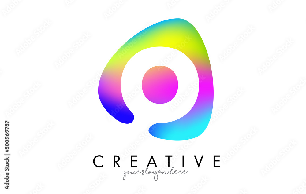 Colorful Rainbow O Letter Logo Design with Oval Shape. Stock Vector ...