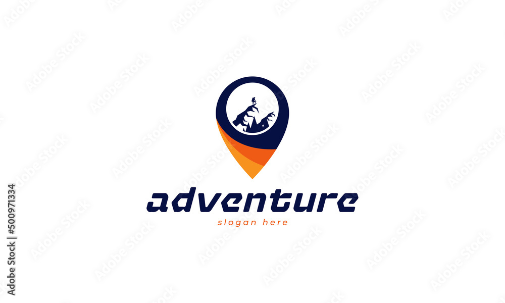 adventure travel logo vector location icon Stock Vector | Adobe Stock