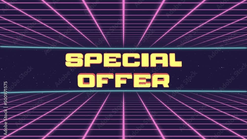 Special Offer Title Animated Retro Futuristic 80s 90s Style. Animation ...
