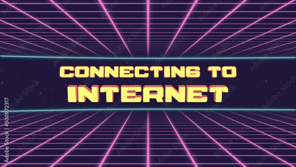 Connecting to Internet Title Animated Retro Futuristic 80s 90s Style ...